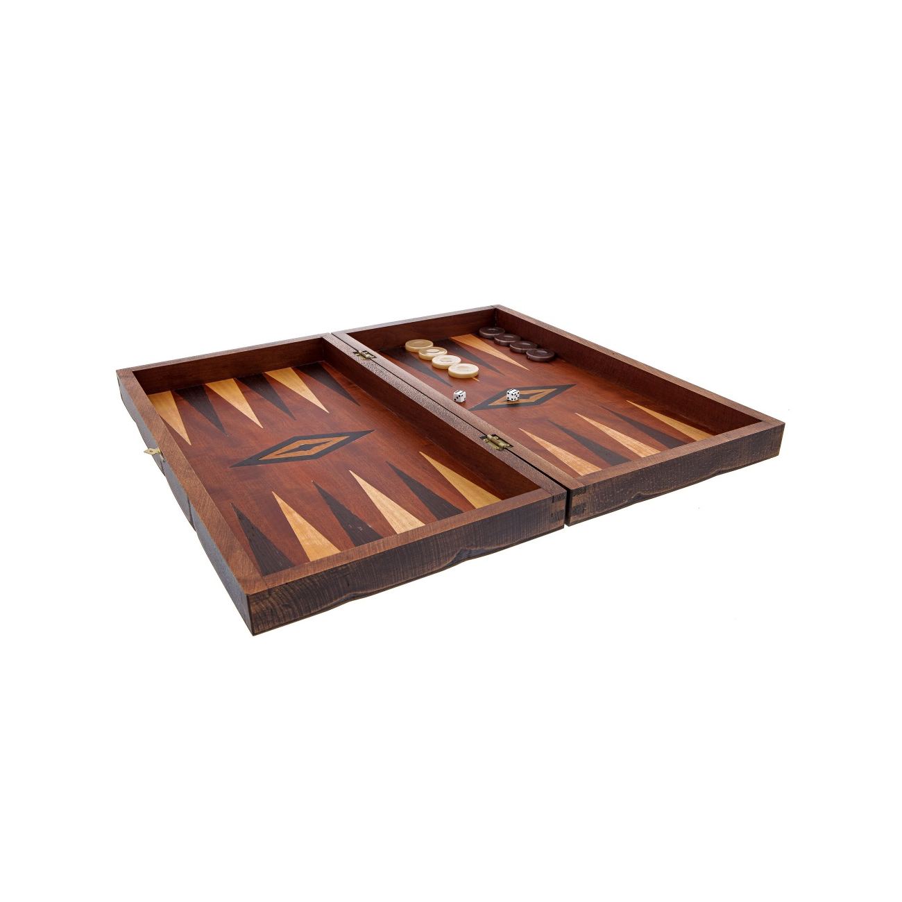 Backgammon Game Set - Wooden Handmade - "Elderly Men" - Small