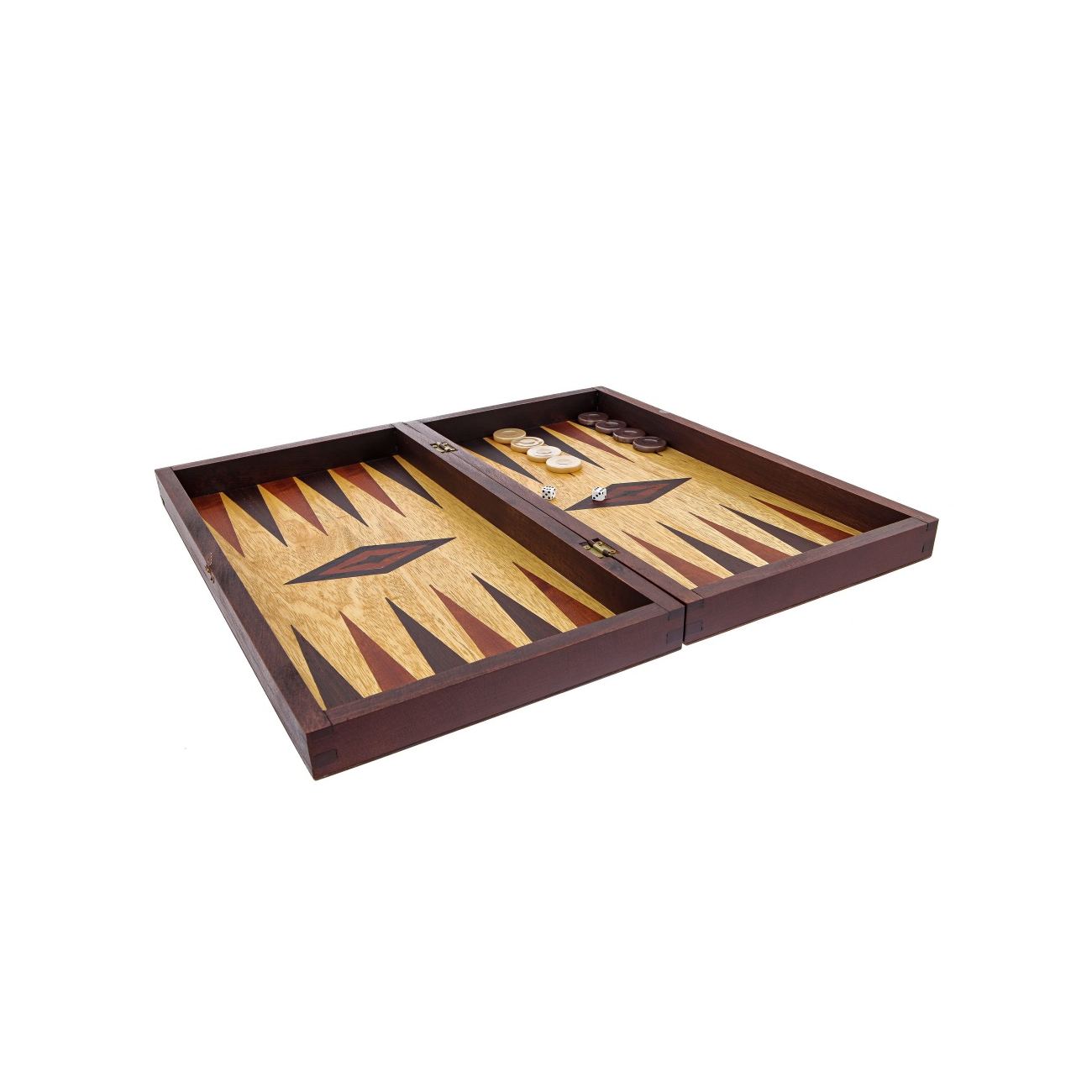 Backgammon Game Set - Wooden Handmade - "World Atlas" - Small