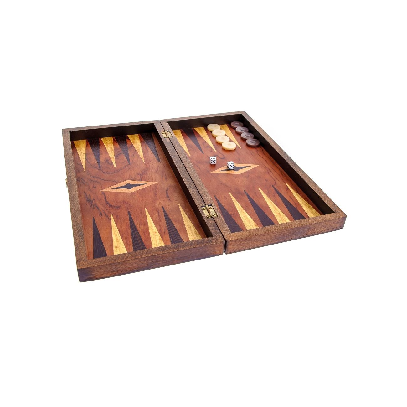 Backgammon Game Set - Wooden Handmade - "Sailng Ship" Design - Medium