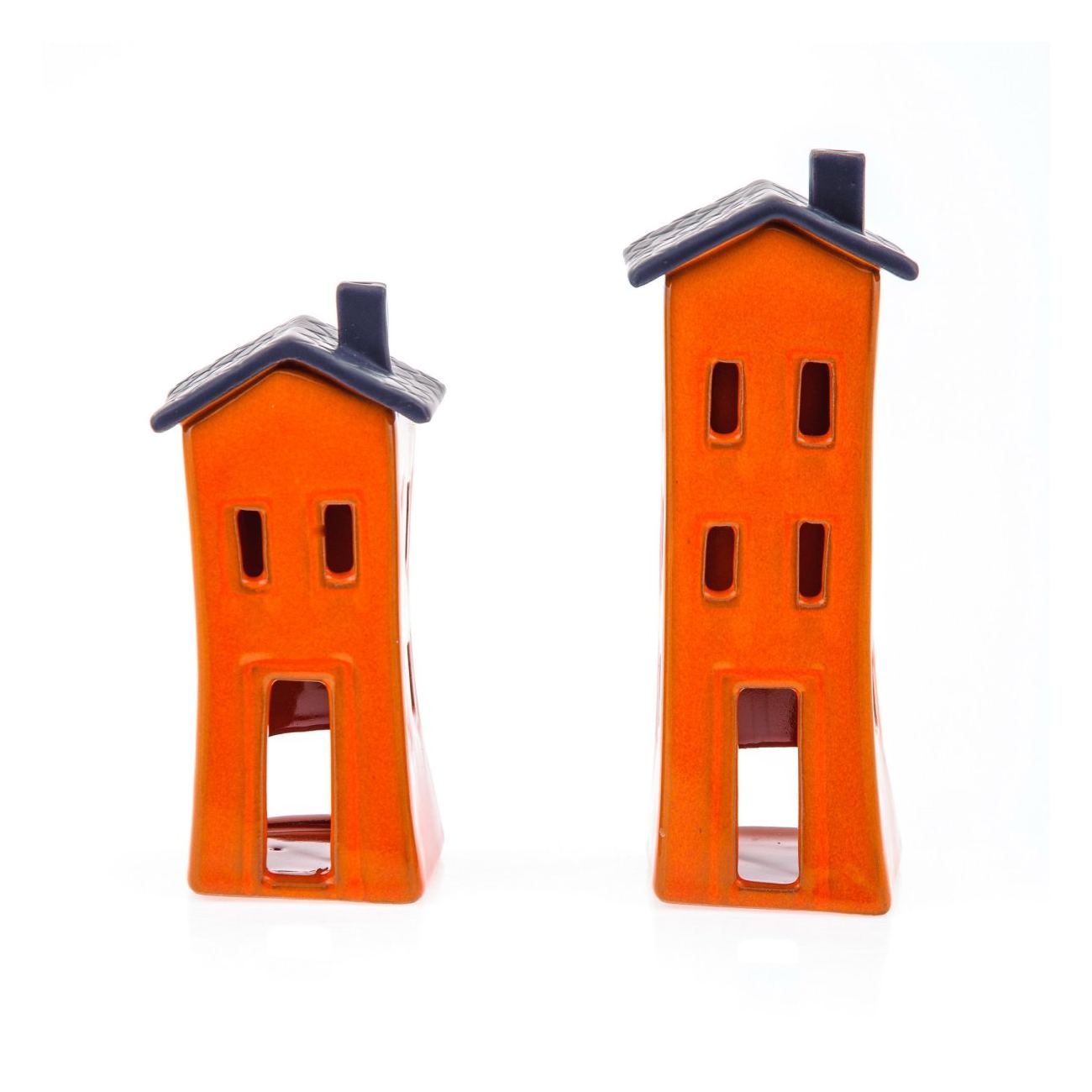 Orange Candle Lanterns Set, House Design - Modern Handmade Ceramic ...