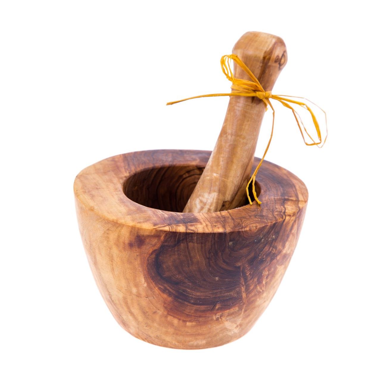 Olive Wood Mortar and Pestle or Crusher - Handmade Kitchen Tool - Classic Style - 5.5" (14cm)
