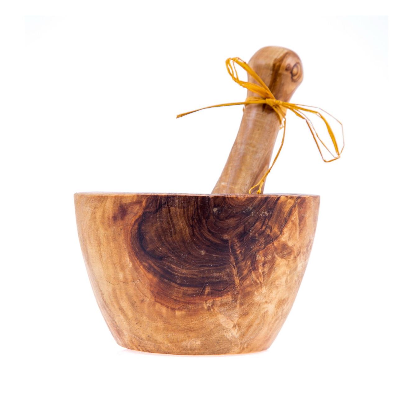 Olive Wood Mortar and Pestle or Crusher - Handmade Kitchen Tool - Classic Style - 5.5" (14cm)
