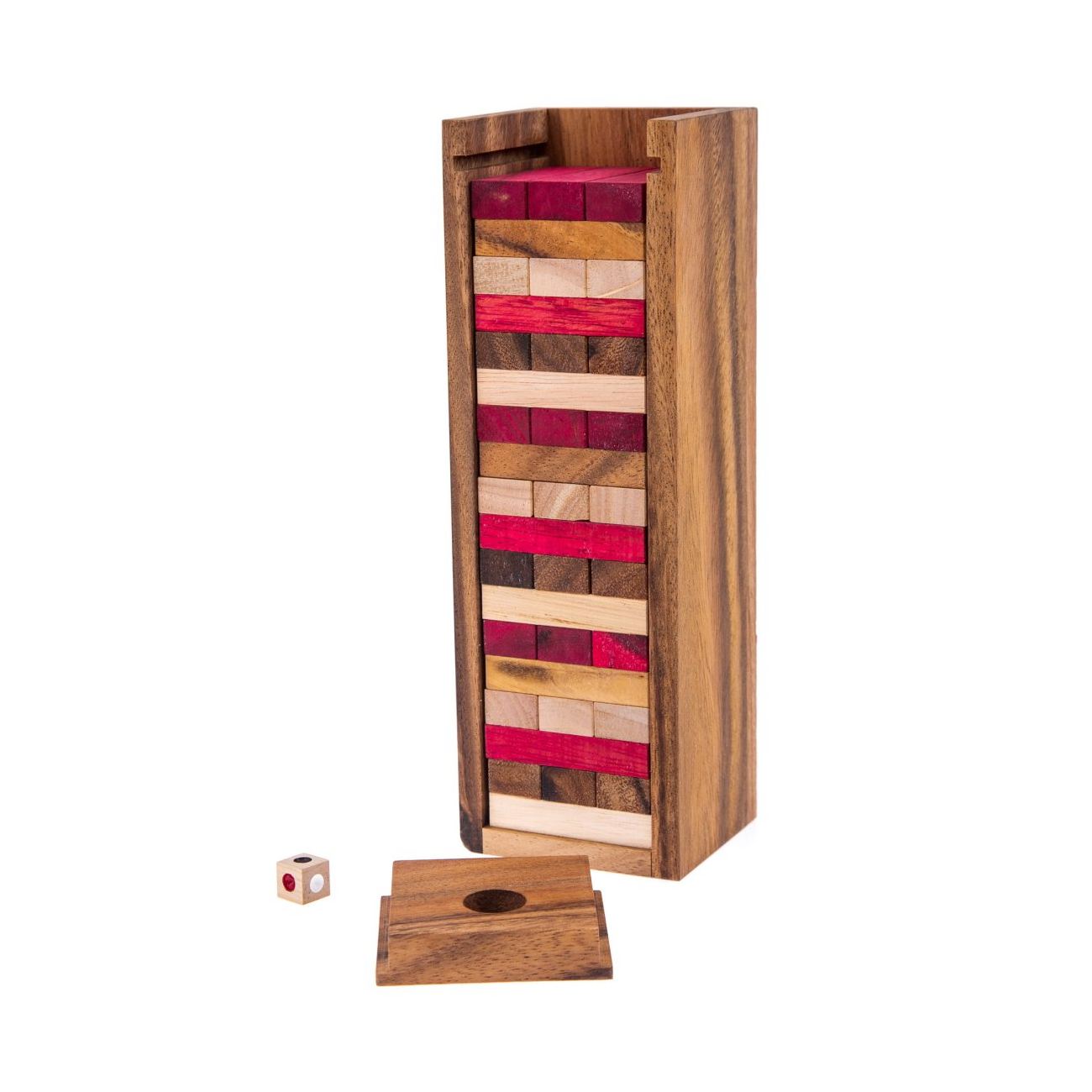 Jenga Tower Brain Teaser Game - Handmade Wooden Mind Puzzle