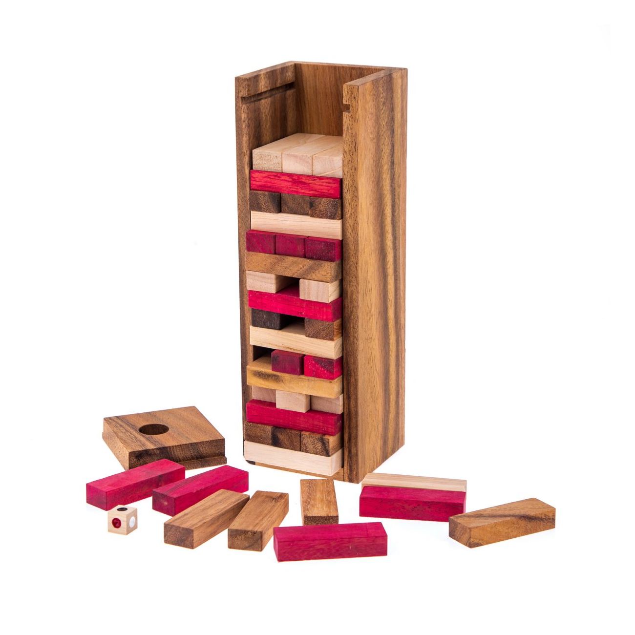 Jenga Tower Brain Teaser Game - Handmade Wooden Mind Puzzle