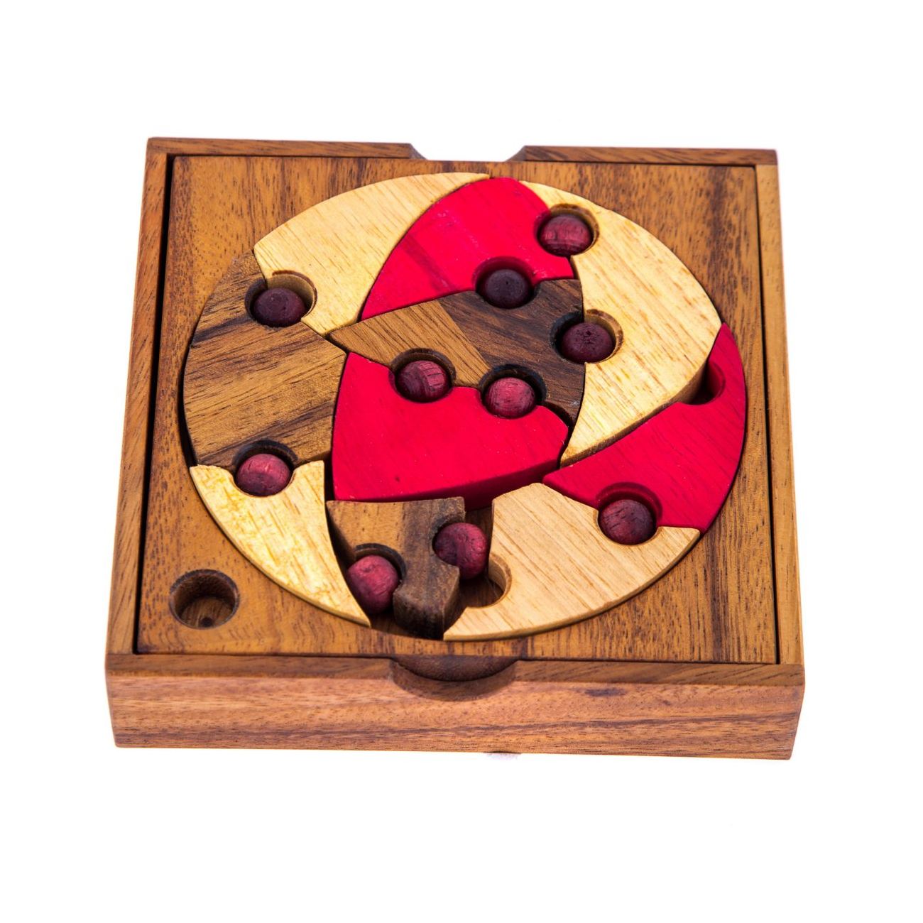 Fit All In The Box Brain Teaser Game Handmade Wooden Mind Puzzle