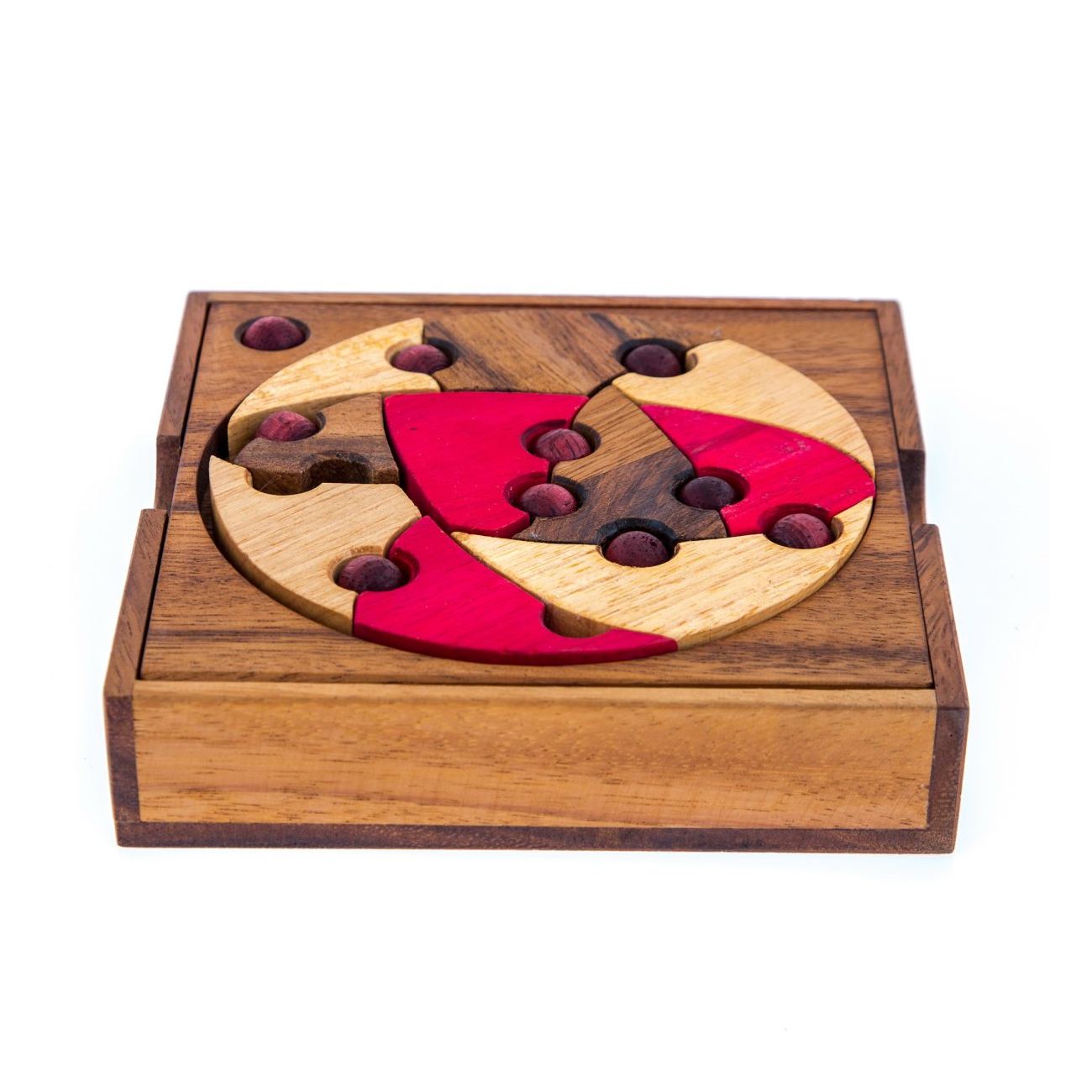 Fit All In The Box Brain Teaser Game Handmade Wooden Mind Puzzle