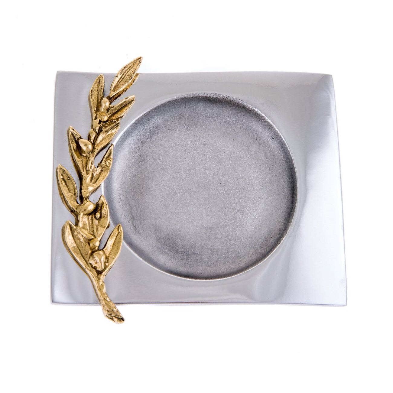 Desk Accessories Set of 2 - Olive Branch Design - Handmade Solid Metal ...