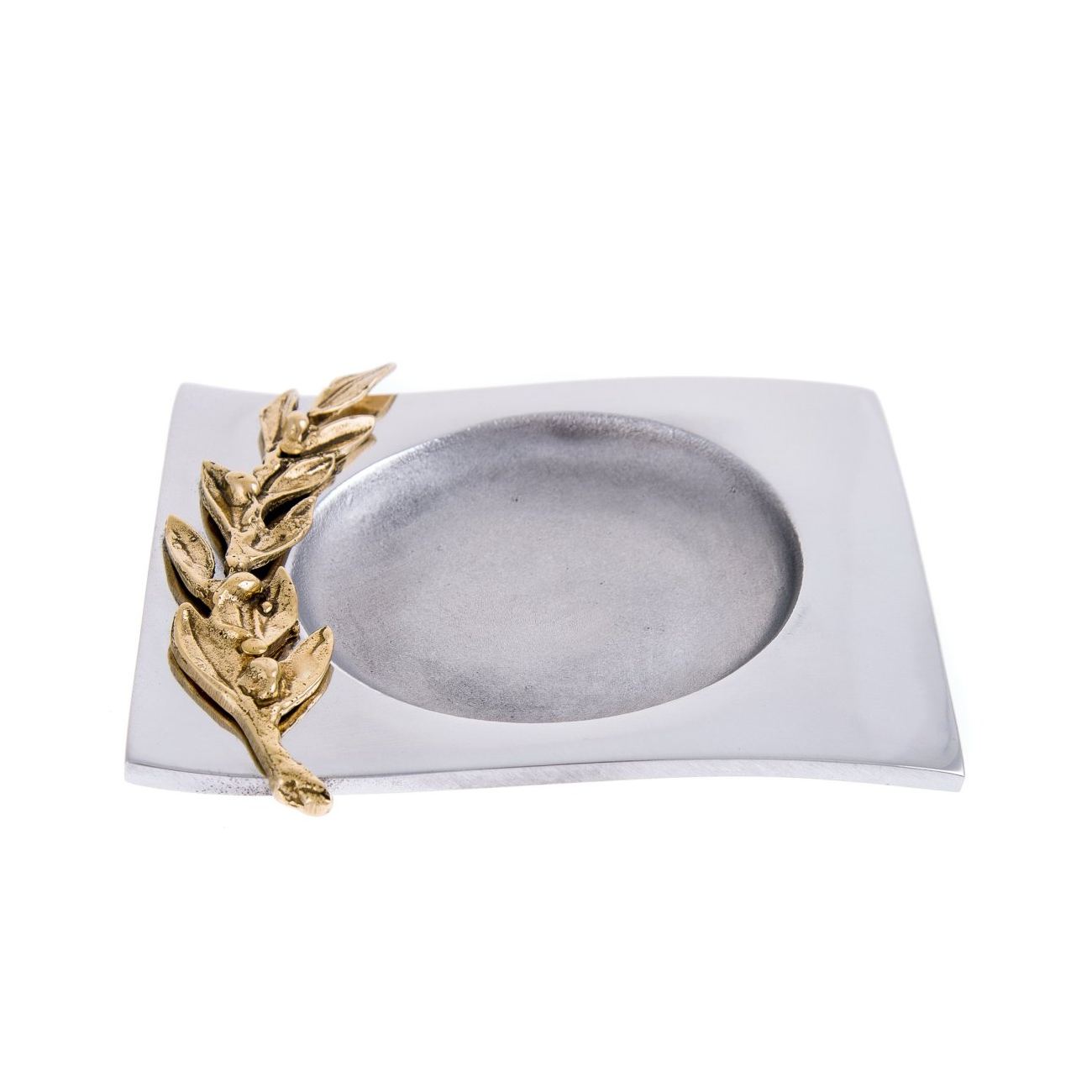 Desk Accessories Set of 2 - Olive Branch Design - Handmade Solid Metal ...