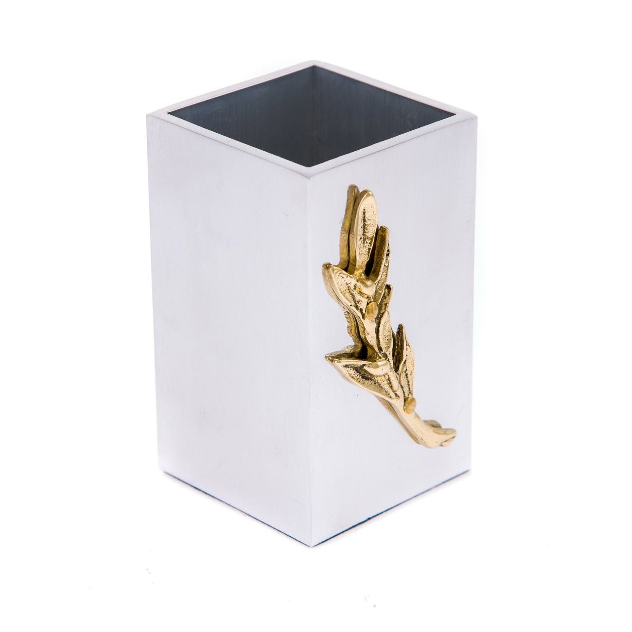 Desk Accessories Set of 2 - Olive Branch Design - Handmade Solid Metal ...