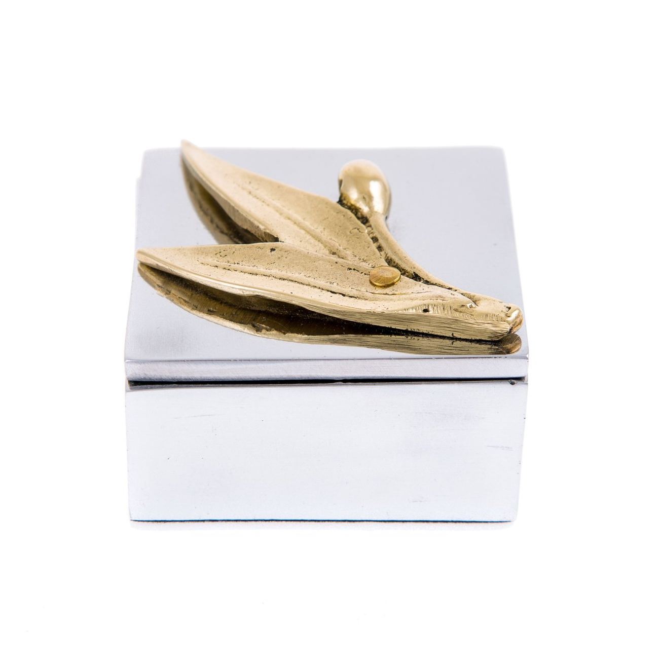 Desk Accessories Set of 2 - Olive Branch Design - Handmade Solid Metal ...