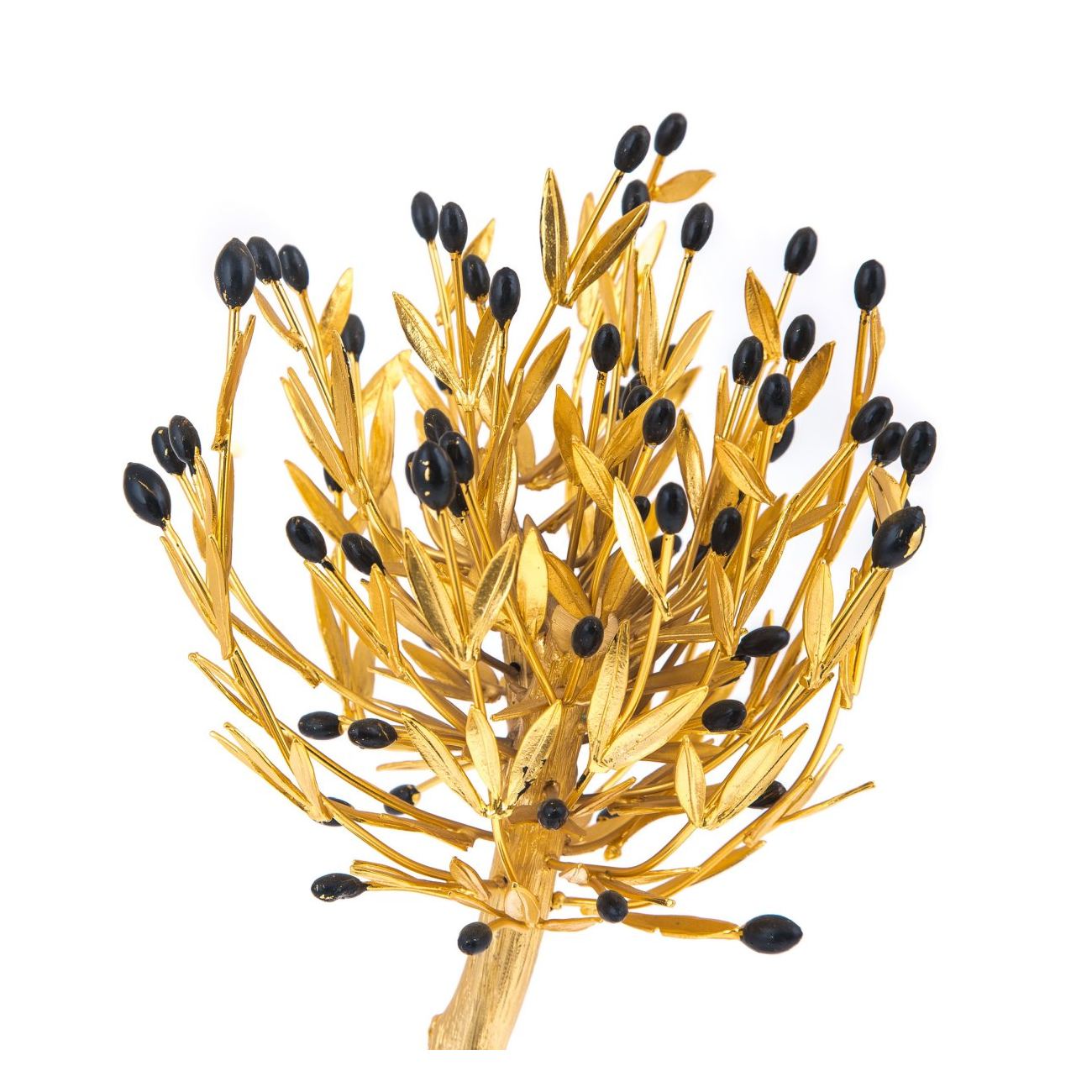 Decorative Olive Tree, Handmade Bronze with Golden Patina & Black ...