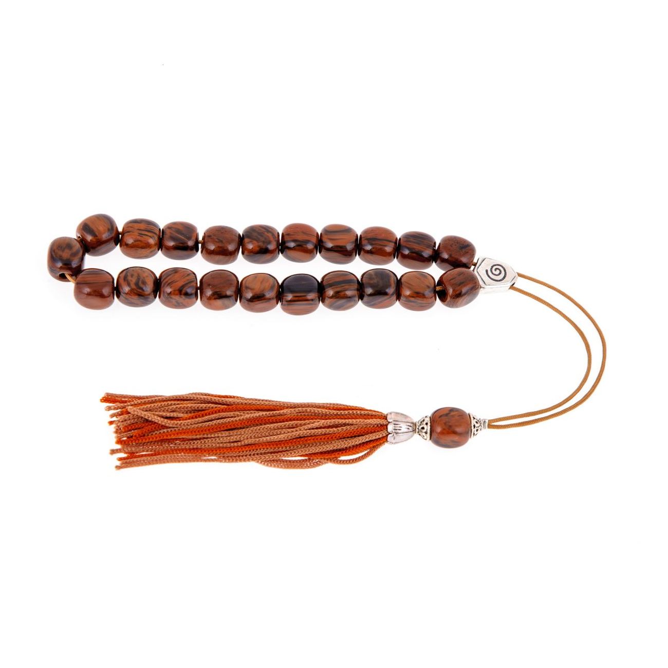 Greek Worry Beads or Komboloi, Handmade, Brown Obsidian Gemstone Beads ...