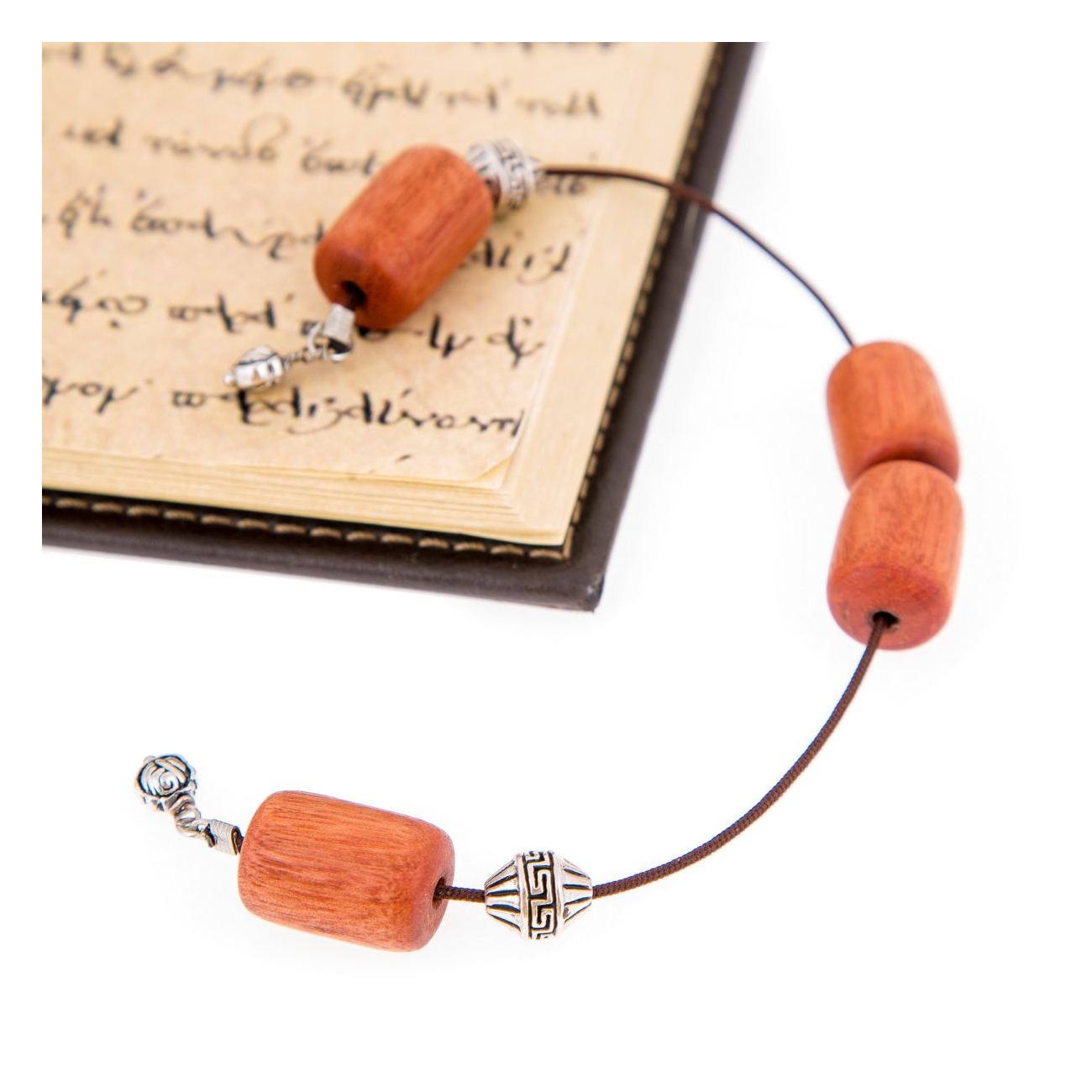 Greek Begleri, Eucalyptus Wood Beads on Pure Silk Cord