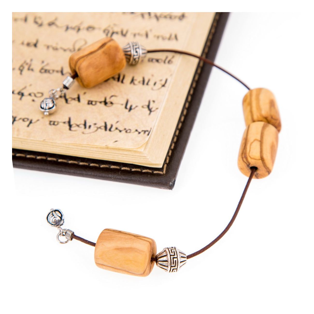 Greek Begleri, Olive Wood Beads on Pure Silk Cord
