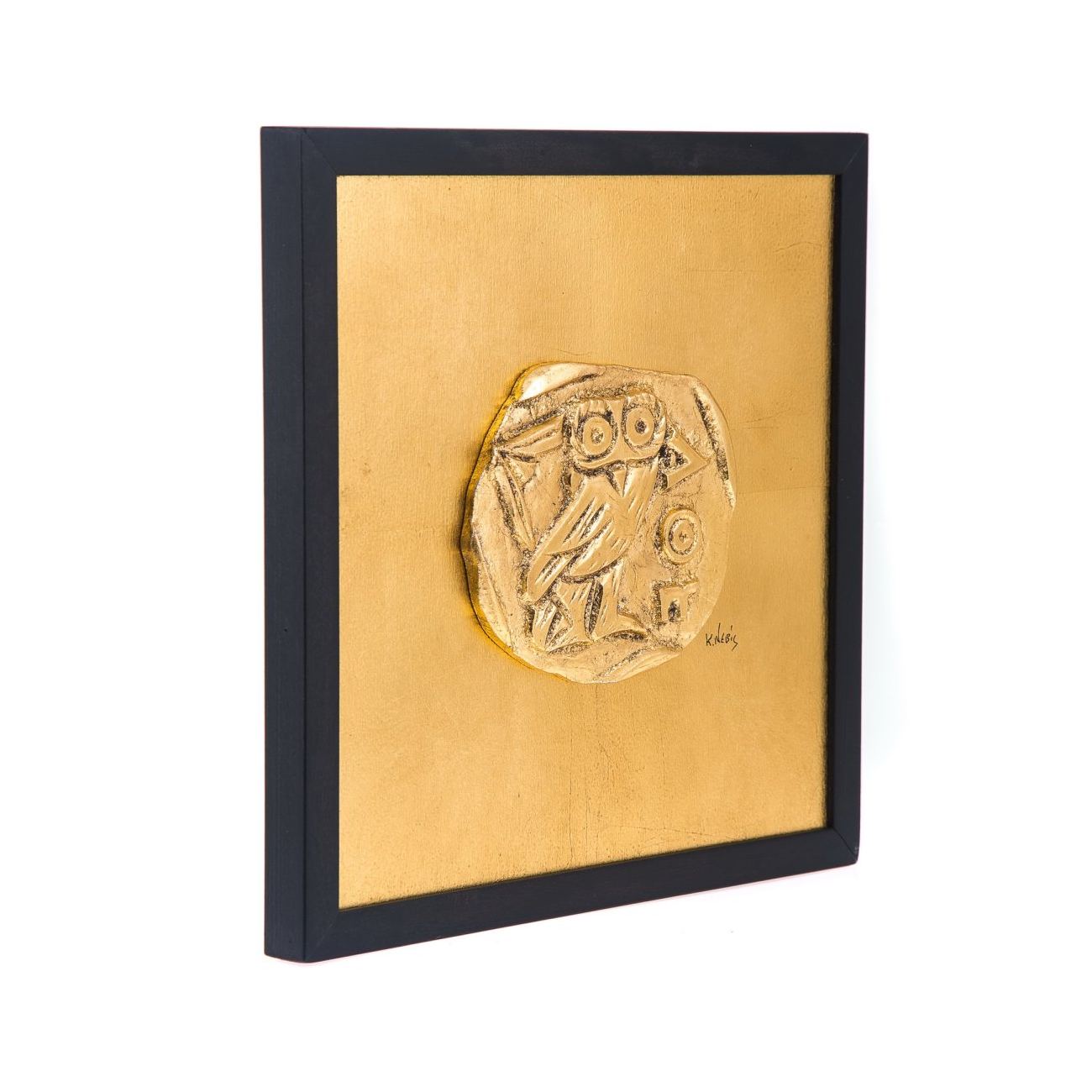 Athenian Owl Coin Design - Gold Patinated - Handmade Wall or Table ...