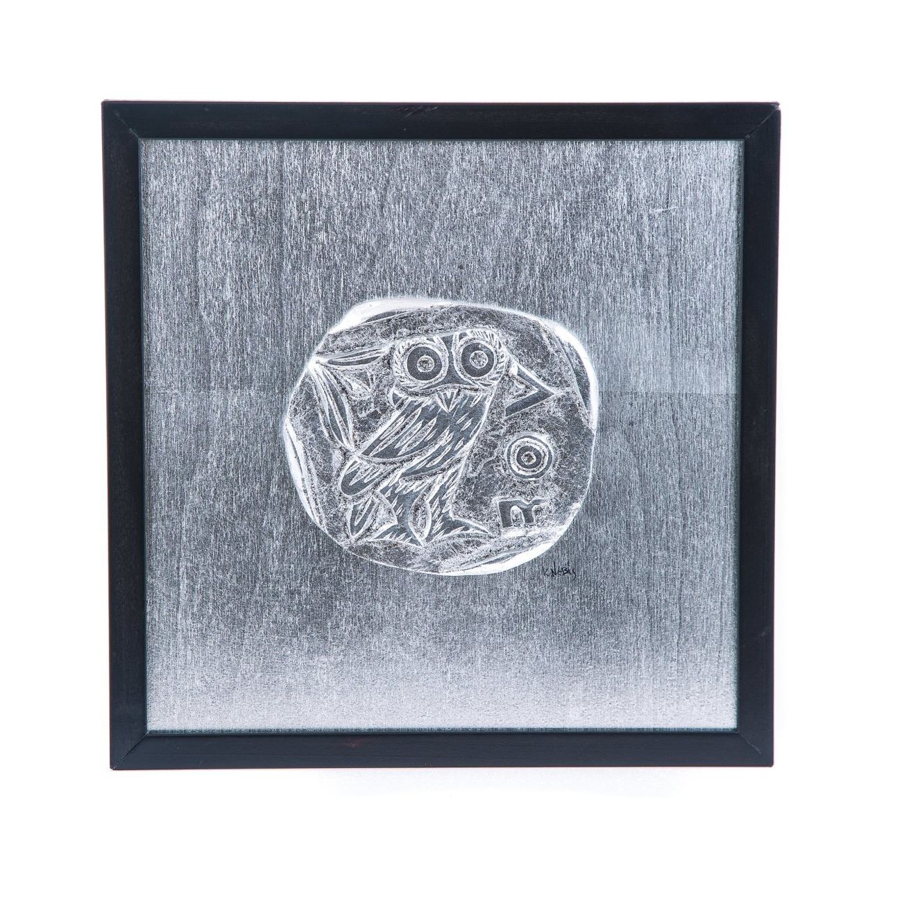 Athenian Owl Coin Design - Silver Patinated - Handmade Wall or Table ...