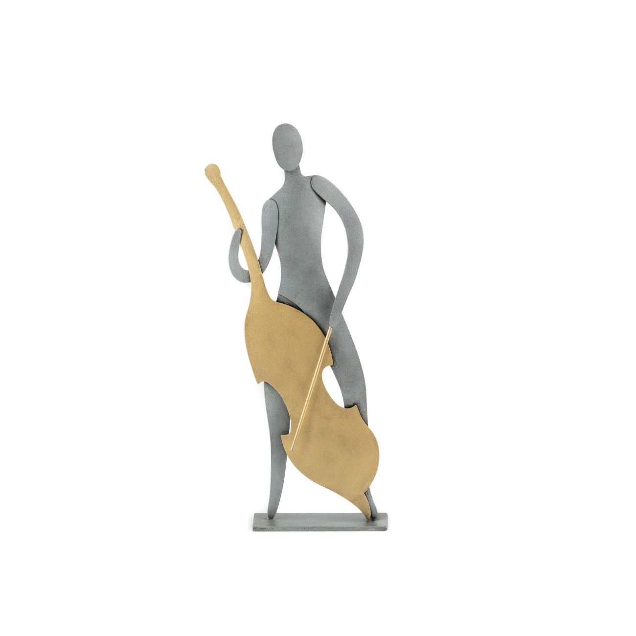 Cello Player Figurine - Modern Metal Wall Art & Tabletop Decorative ...
