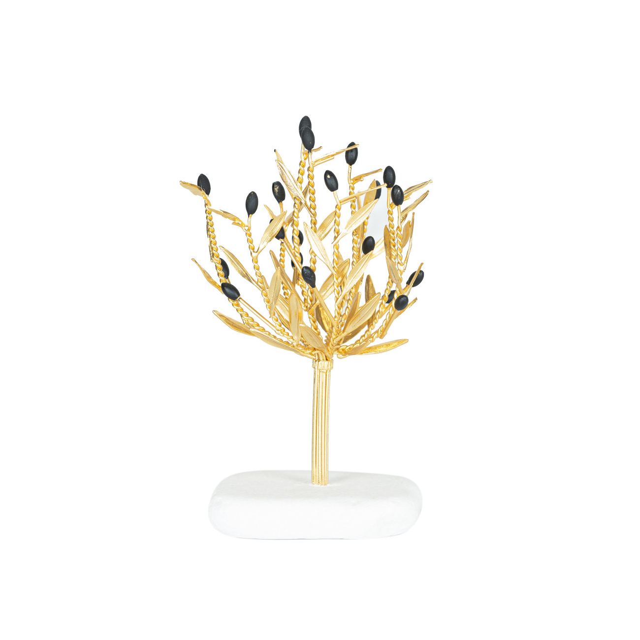 Decorative Olive Tree, Handmade of Brass with Golden Patina & Black ...