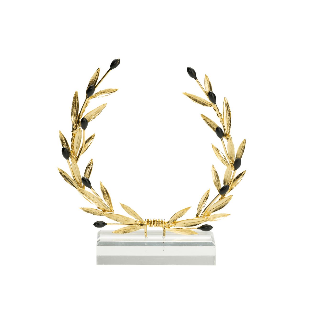 Decorative Olive Wreath, Handmade of Solid Brass with Golden Patina ...