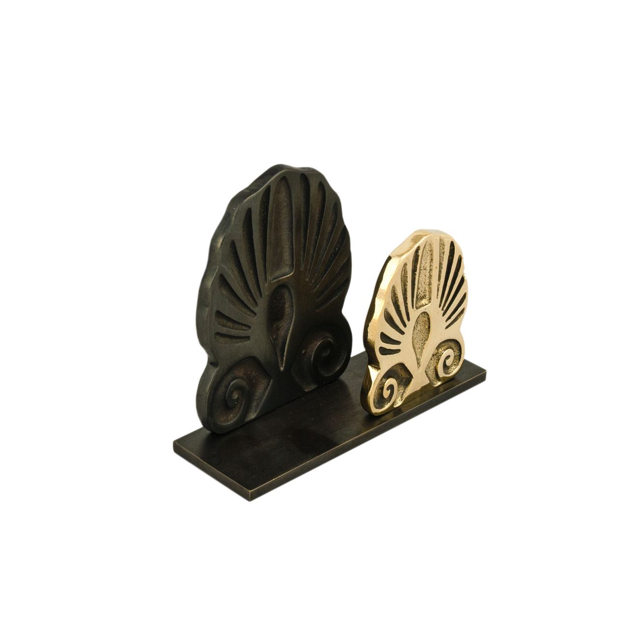 Business Card Holder - Handmade Solid Metal Desk Accessory - Dark Brown ...