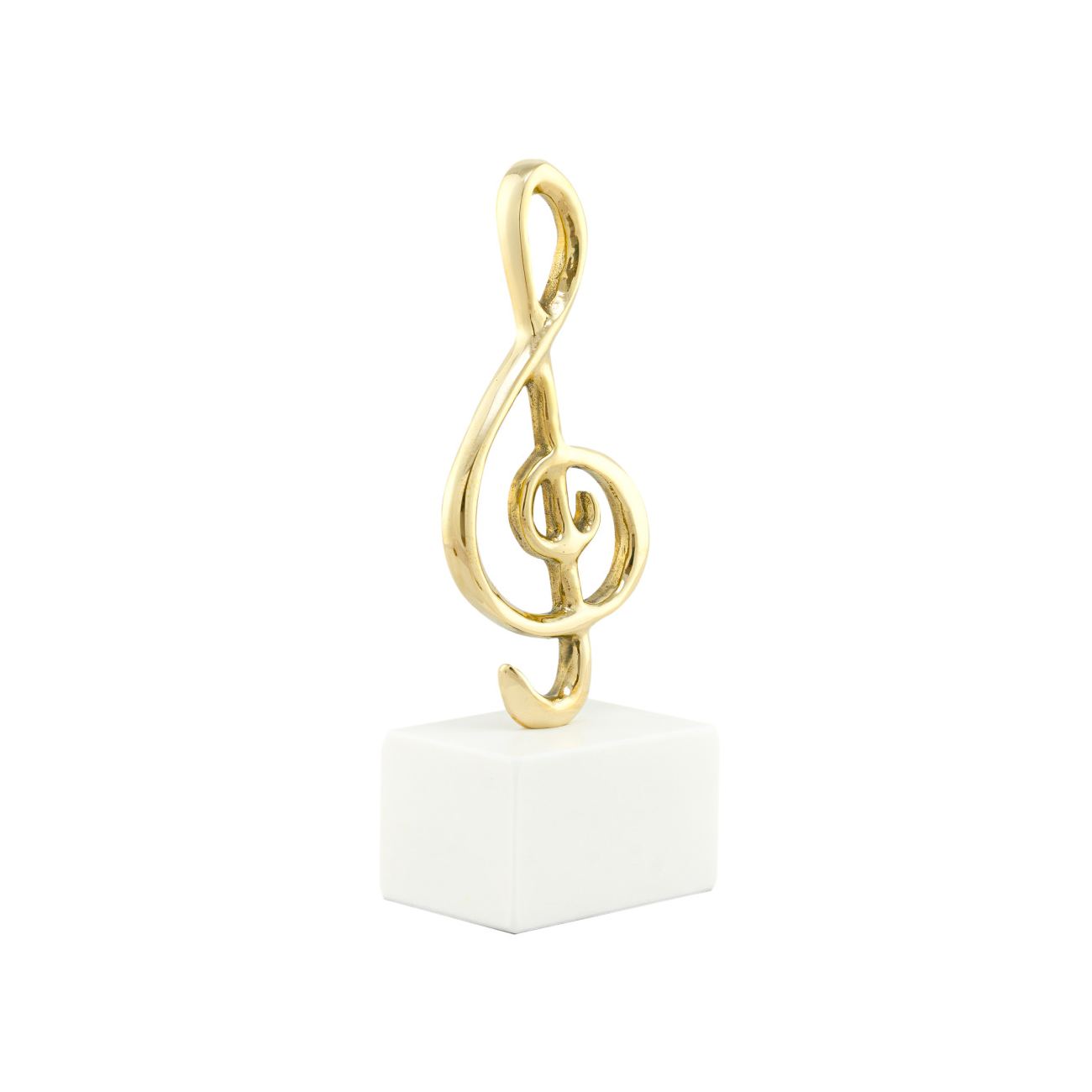 Music Key Note Symbol, Table Sculpture, Solid Brass on White Marble ...