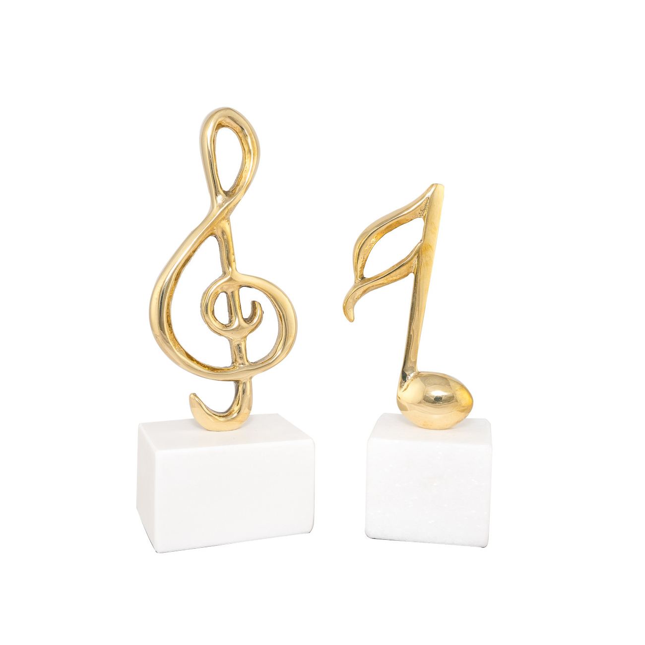 Music Key Note Symbol, Table Sculpture, Solid Brass on White Marble ...