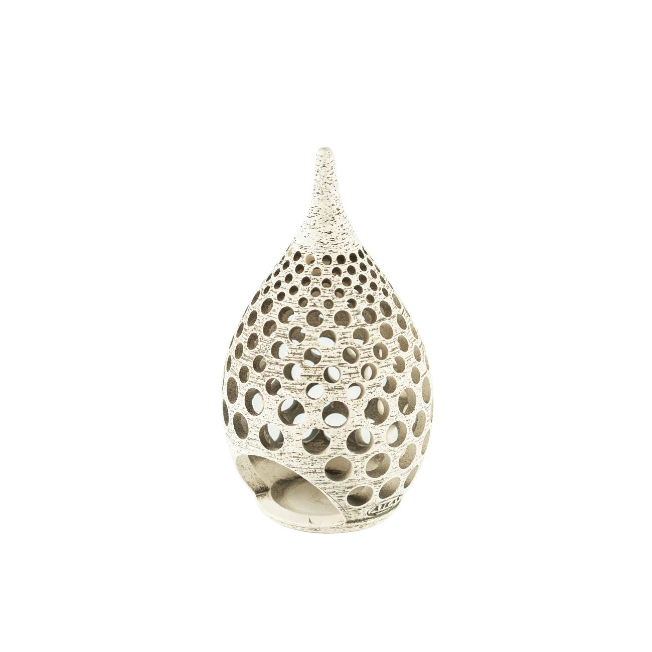 Set of 2 Modern Ceramic Tealight Candle Lanterns, Beige Color, Large ...