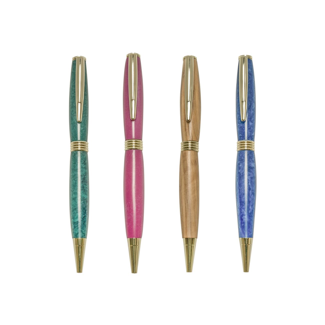 Ballpoint Pen, Handmade of Blue Color Epoxy Resin, Hermes Design