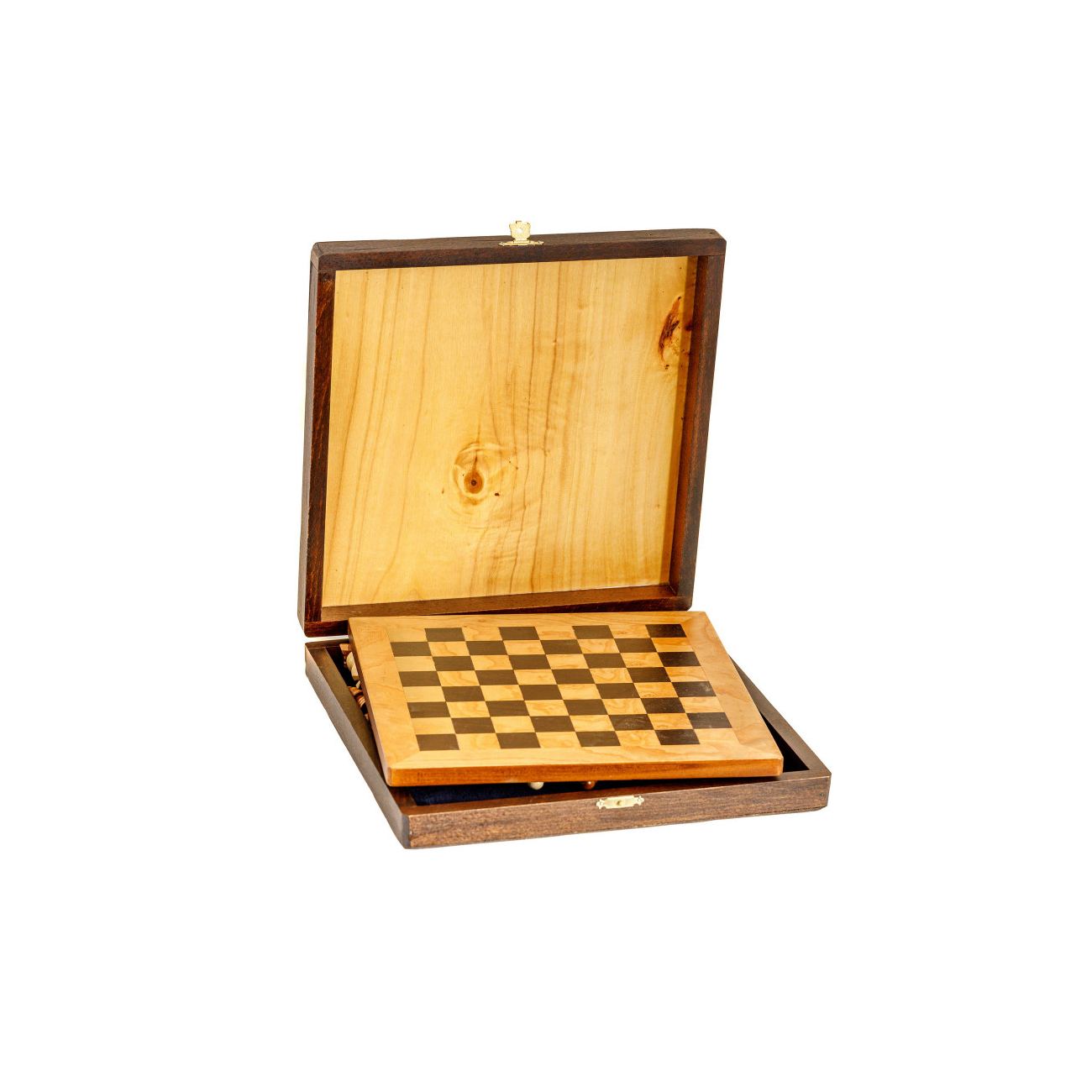 Chess Game Set in a Box - Handmade of Greek Olive Wood, Deluxe Gift ...