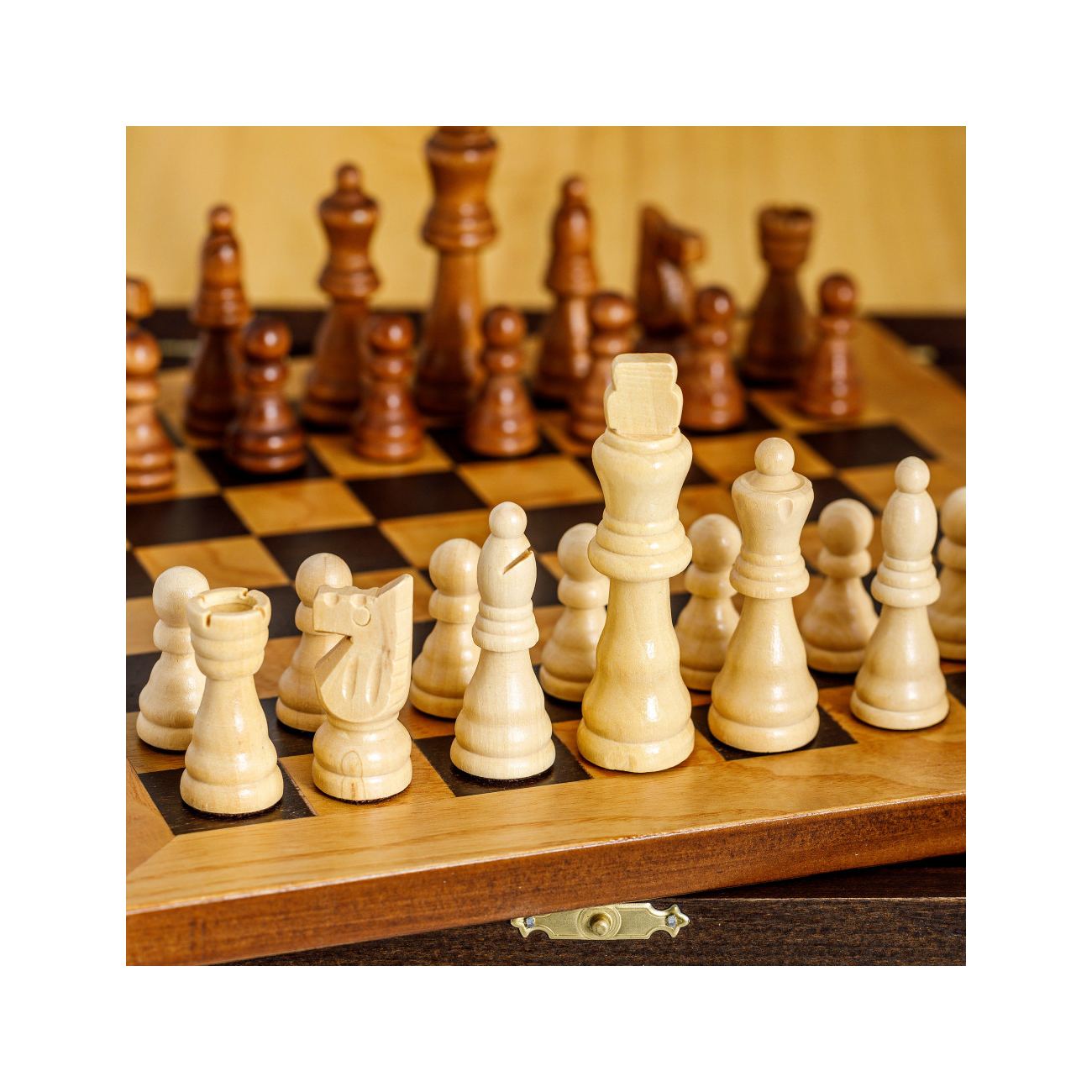 Chess Game Set in a Box - Handmade of Greek Olive Wood, Deluxe Gift ...