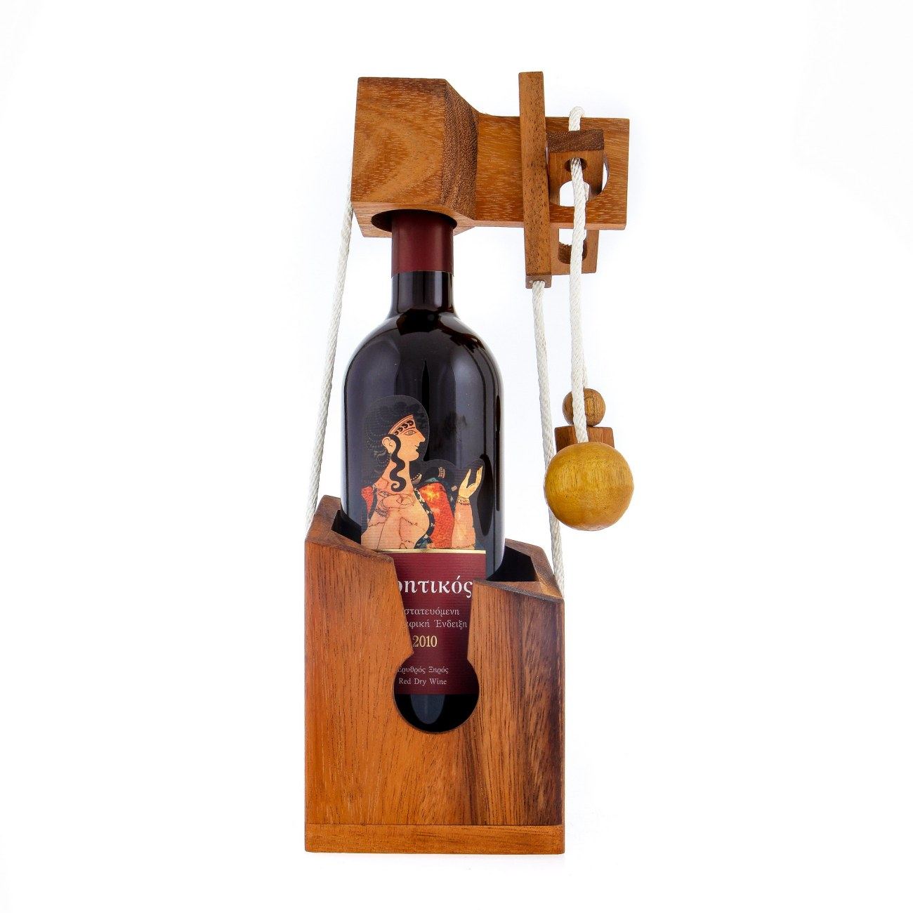 Free The Bottle Brain Teaser Game Handmade Wooden Mind Puzzle