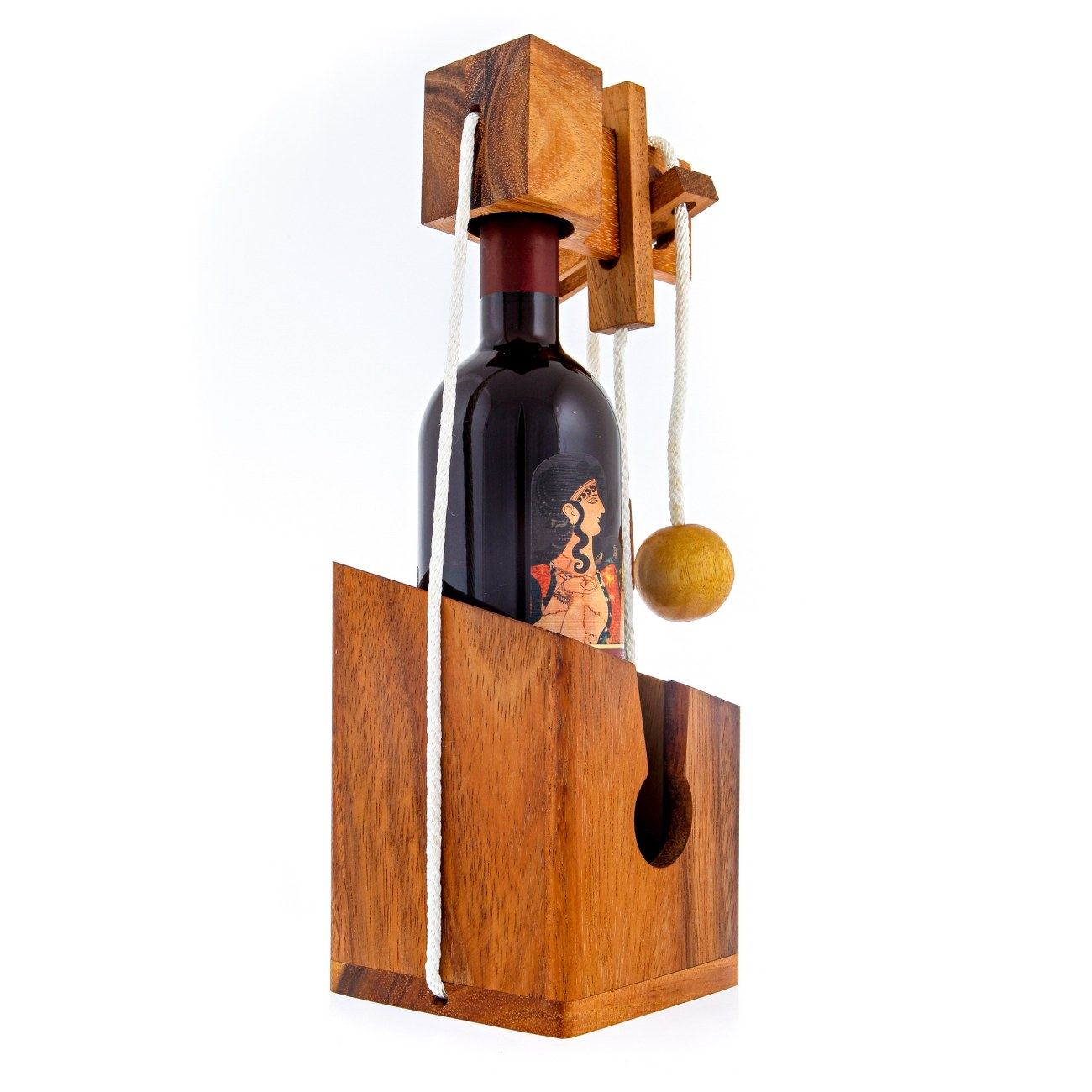 Free The Bottle Brain Teaser Game Handmade Wooden Mind Puzzle