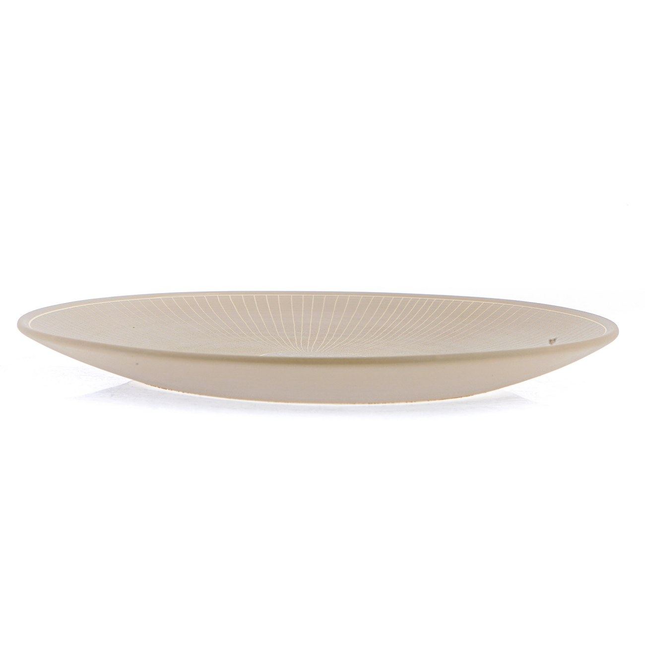 Decorative Round Platter - Large Handmade Ceramic - Modern Beige - 13.7 ...