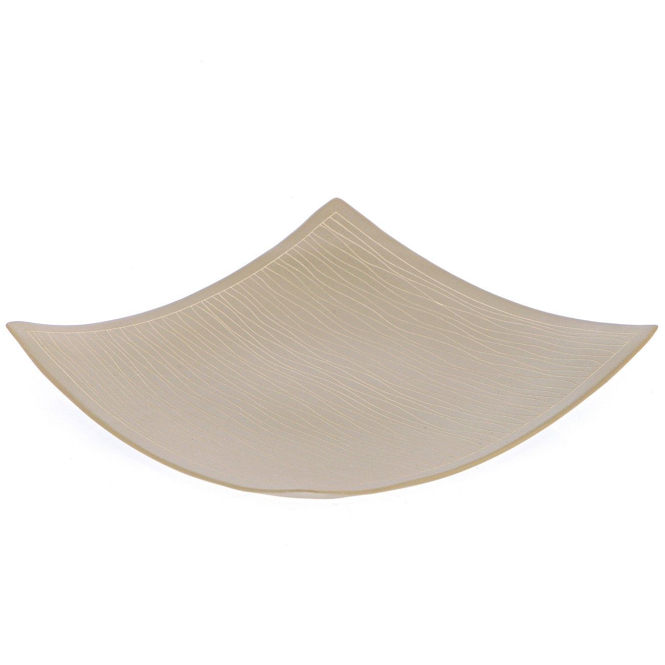 Decorative Platter, Square & Curvy - Handmade Ceramic - Large Beige 10. ...