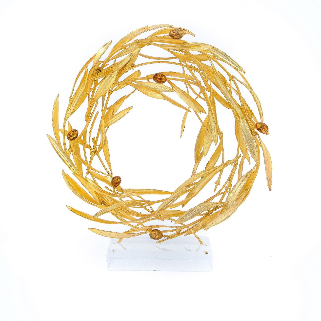 Olive Wreath Real Natural Plant Olives Handmade 24 Karat Gold olive-wreath-real-natural-plant-olives-handmade-24-karat-gold