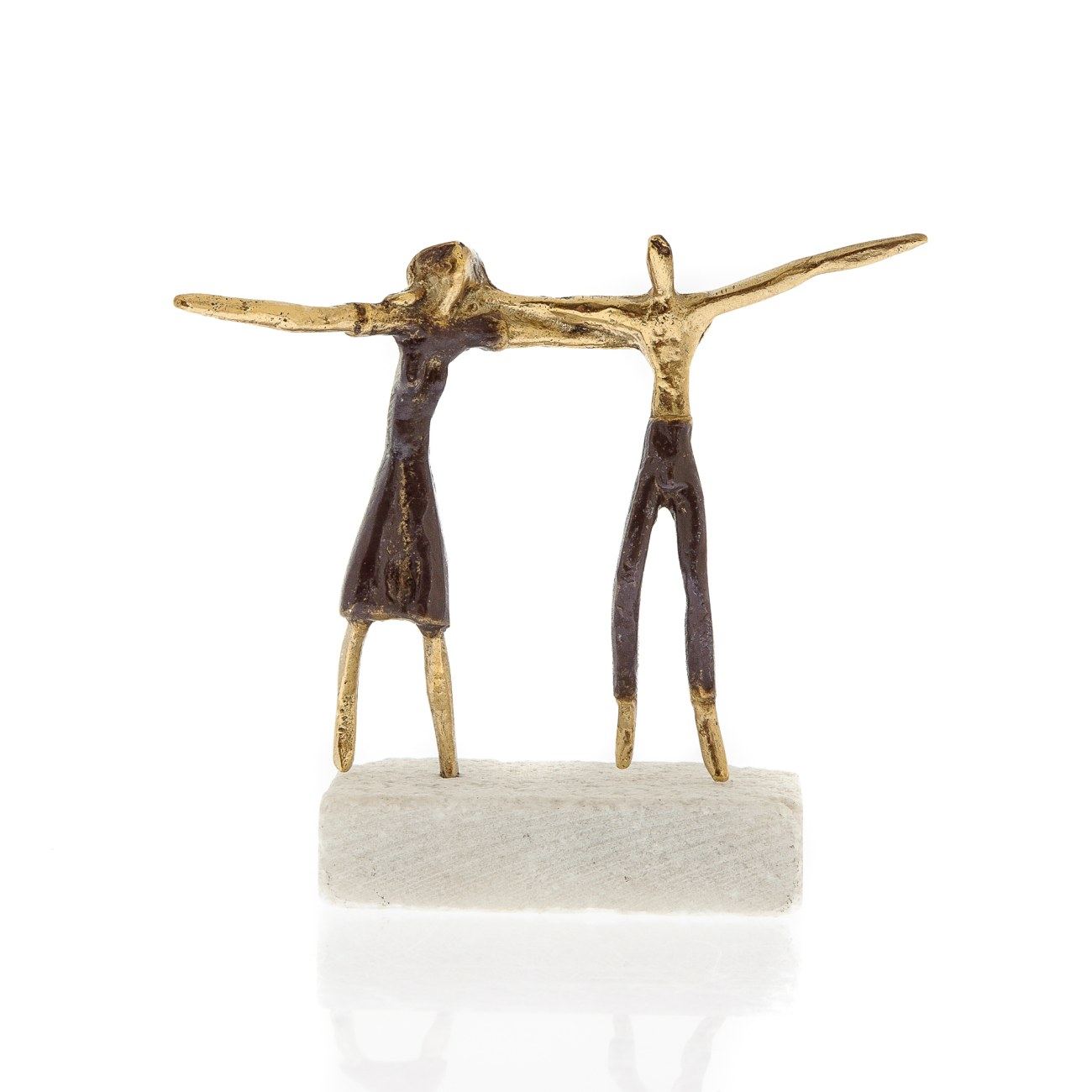 "Two Greek Sirtaki Dancers" Metal Sculpture - Handmade Bronze on Marble ...