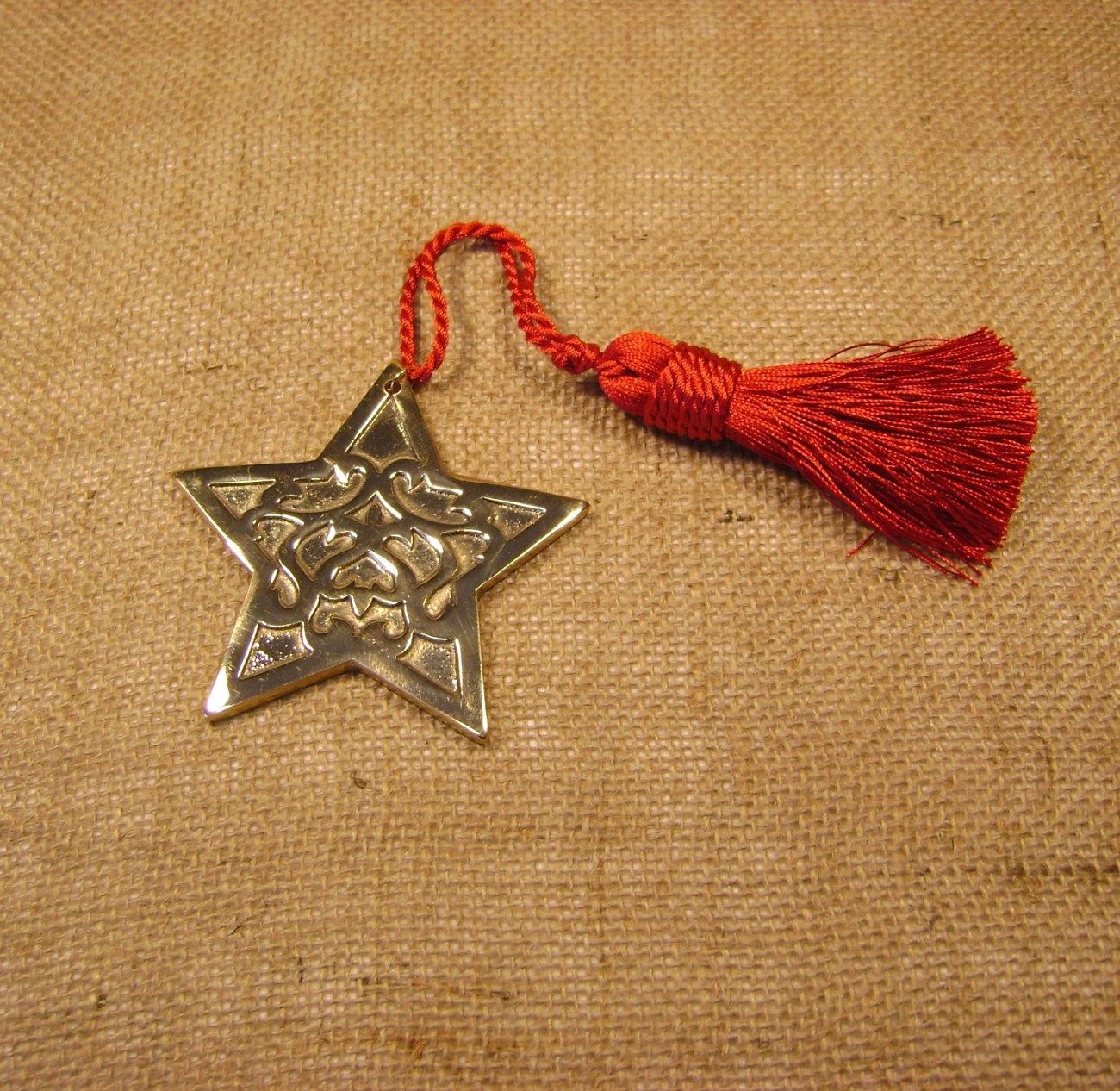 Star Design Decorative Ornament, Handmade of Solid Bronze Metal, Gold ...