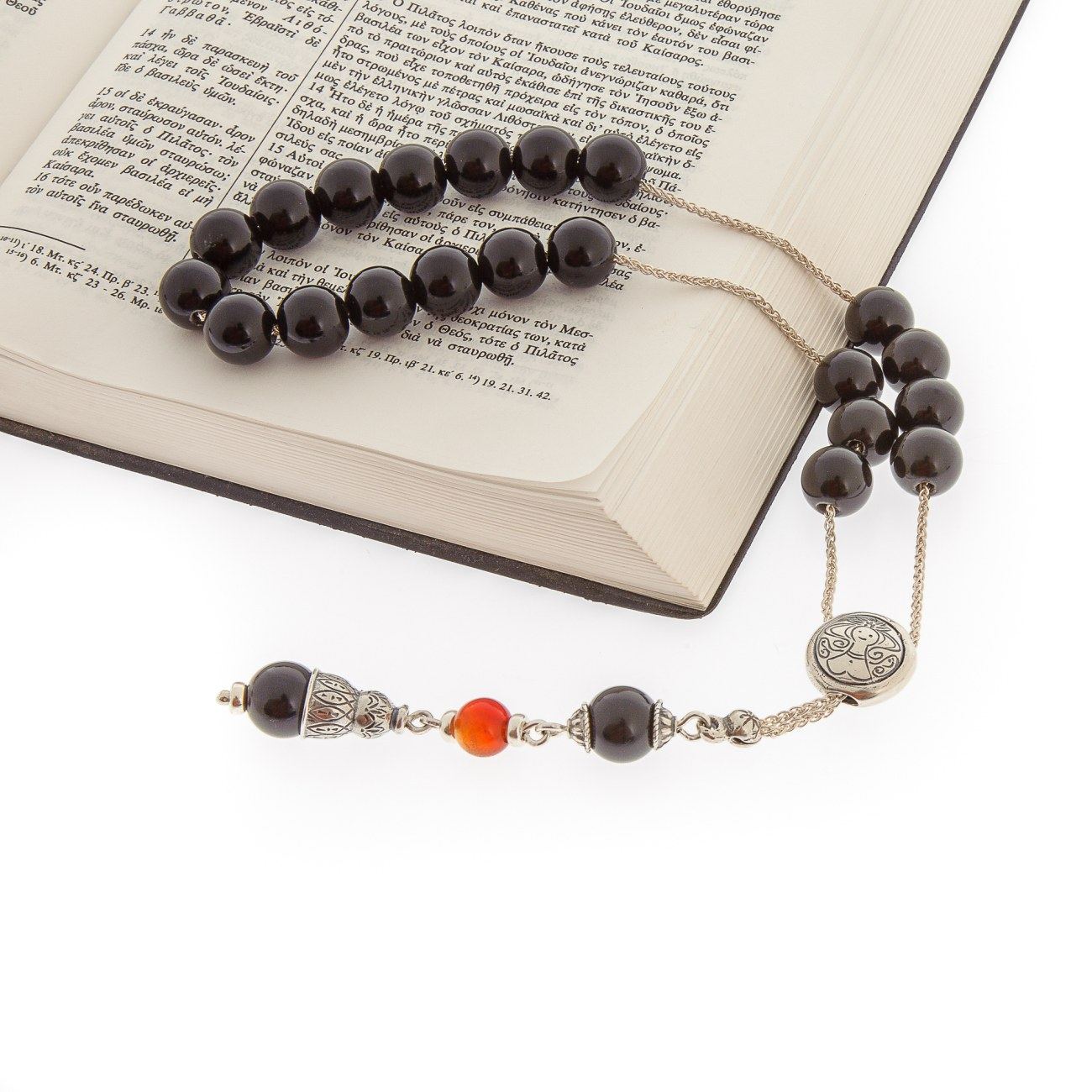 Greek Worry Beads Handmade of Genuine Obsidian & Carnelian Gemstones ...