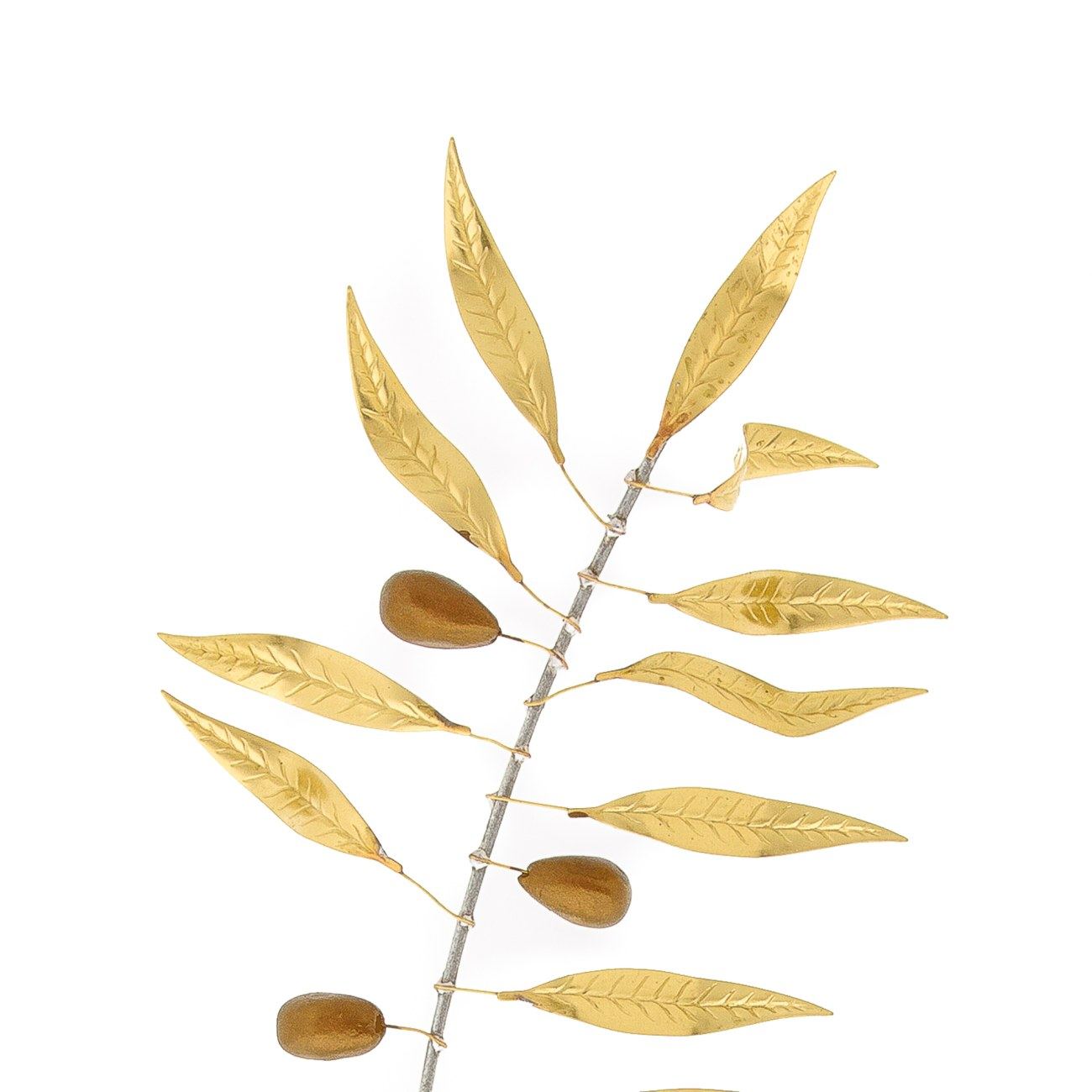 Olive Branch - Handmade Ornament, Modern Art Decor Bronze Metal, Large ...