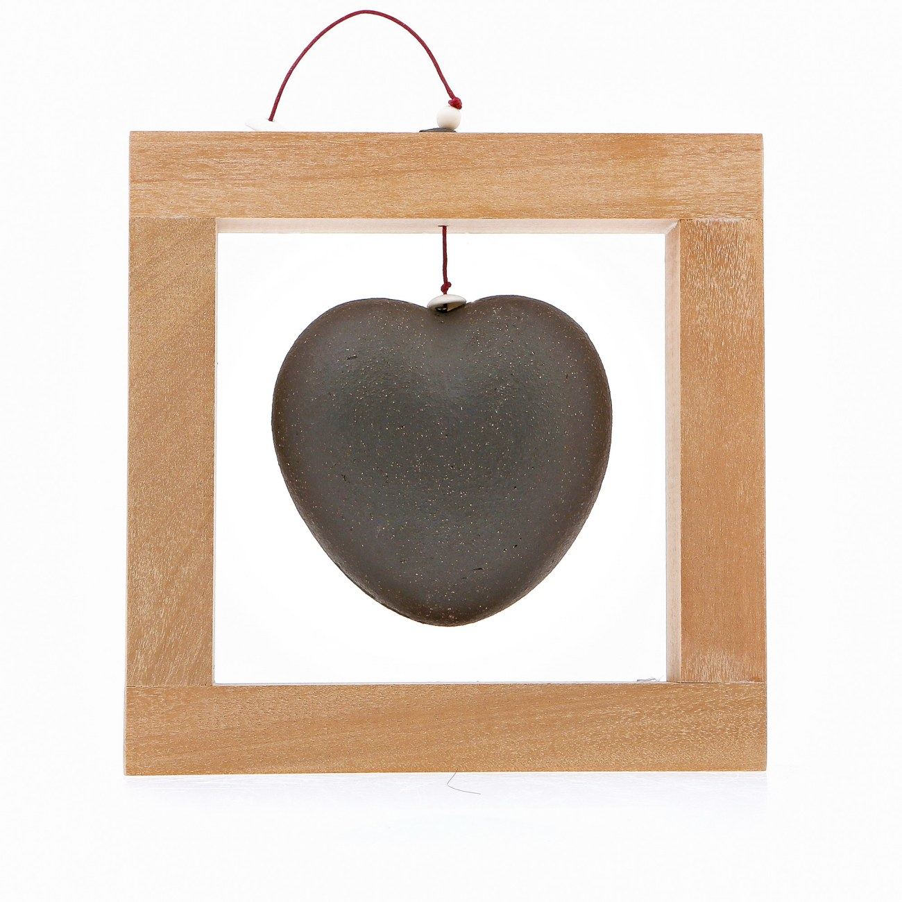 Modern Love Heart - Handmade Ceramic & Wood Frame Art Decor - Black ...