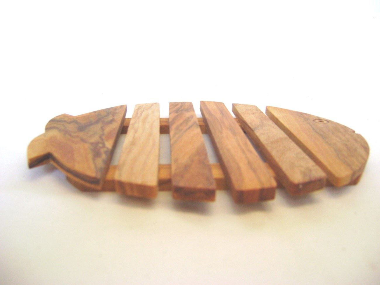 Olive Wood Pot Coasters or Trivets Set of 2 - Heat Resistant, Fish Design