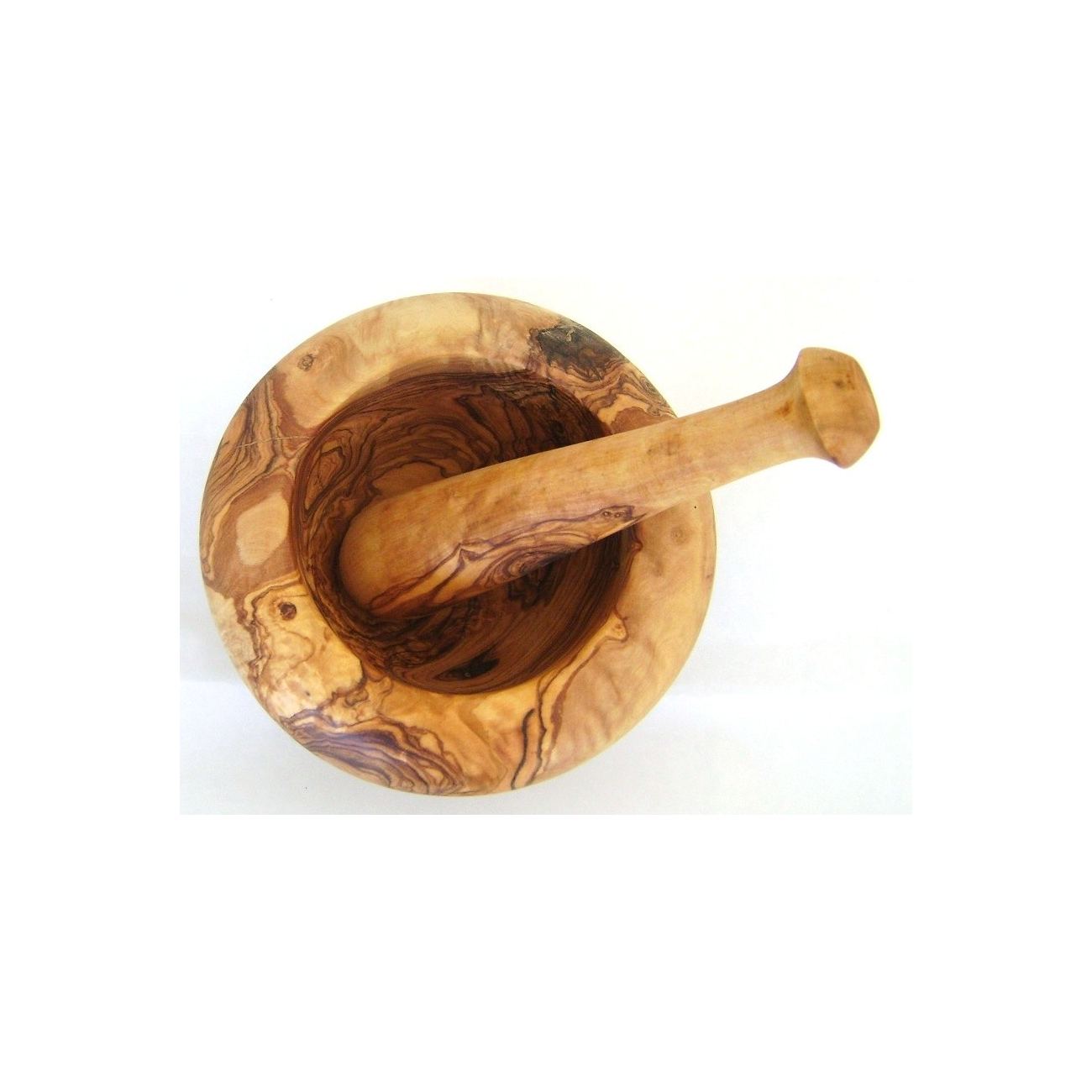 Olive Wood Mortar and Pestle or Crusher - Handmade Kitchen Tool - Medium 6.3" (16cm)