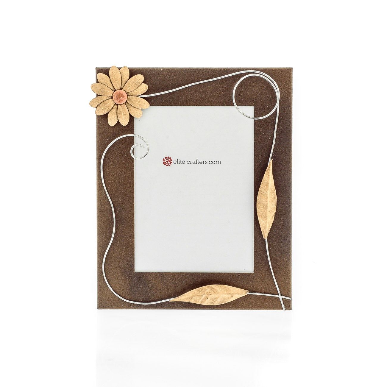 Picture Frame Daisy Flower - Handmade Metal Brown Photo Holder - Small ...