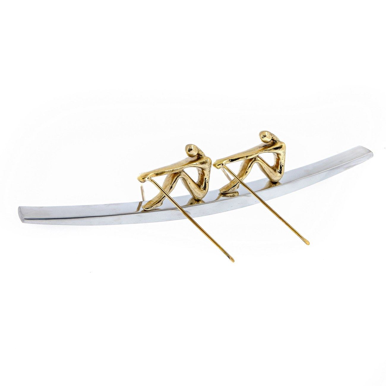 "Two Rowers" Metal Sculpture - Handmade Bronze & Aluminum - Large Size ...