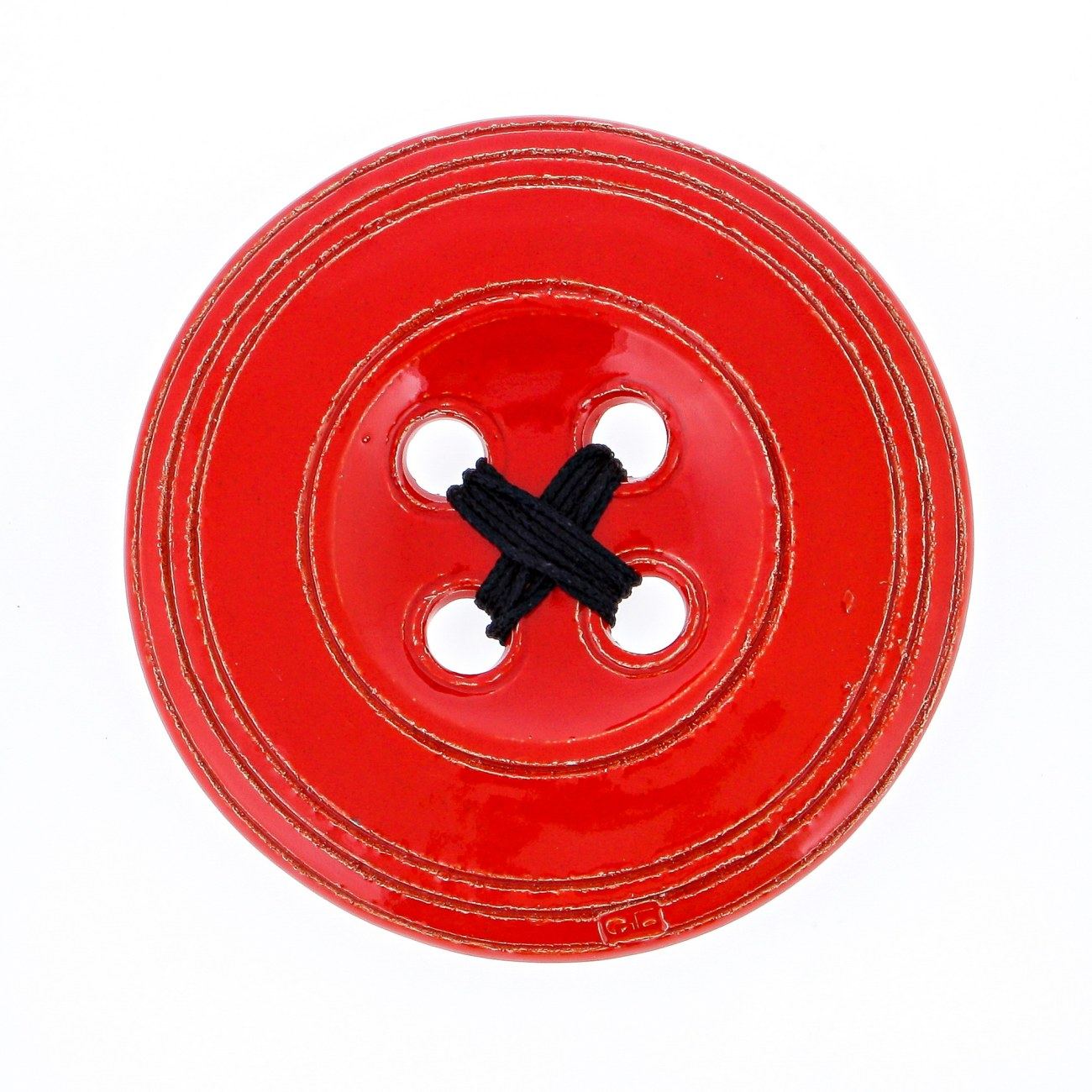Ceramic Red Button - Modern Handmade Wall Art Decor - Large Size 9.8 ...